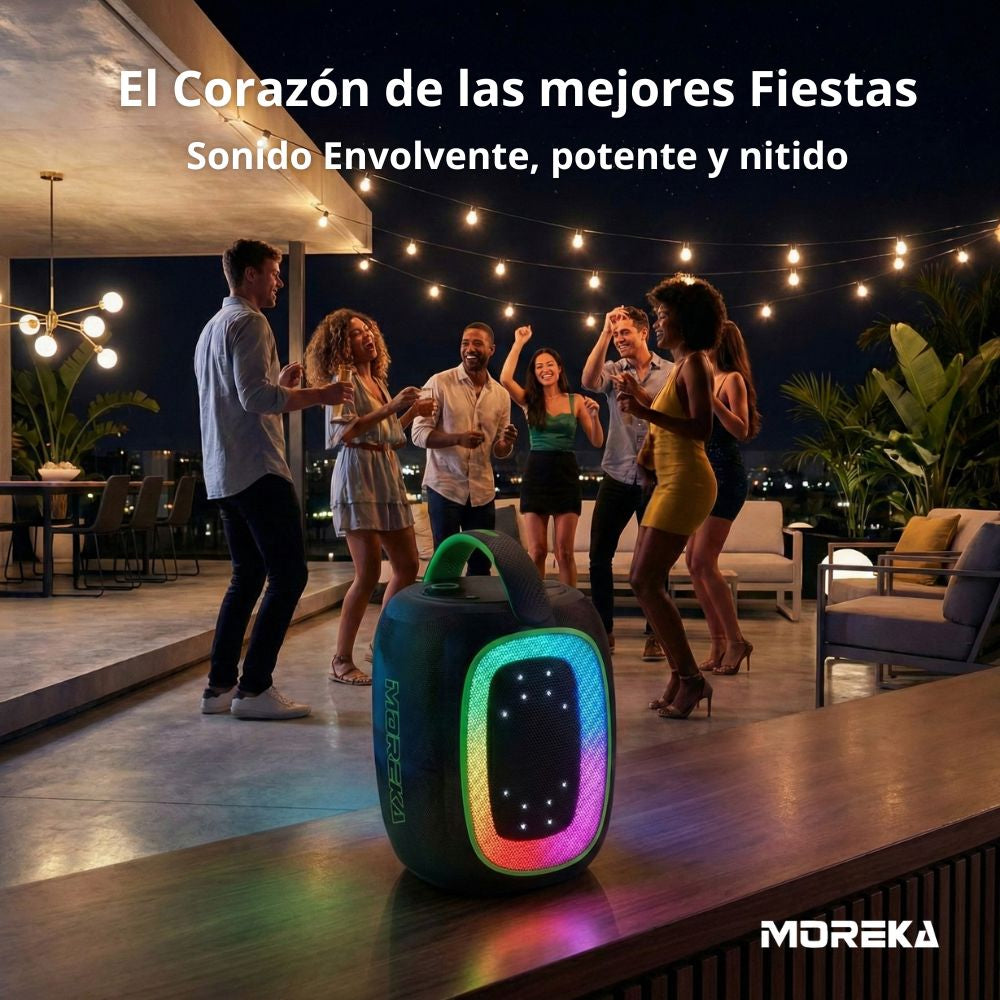 Bocina Moreka A58 230W 2400mAh 5hrs de bateria Bluetooth IPX6 – Moreka Shop