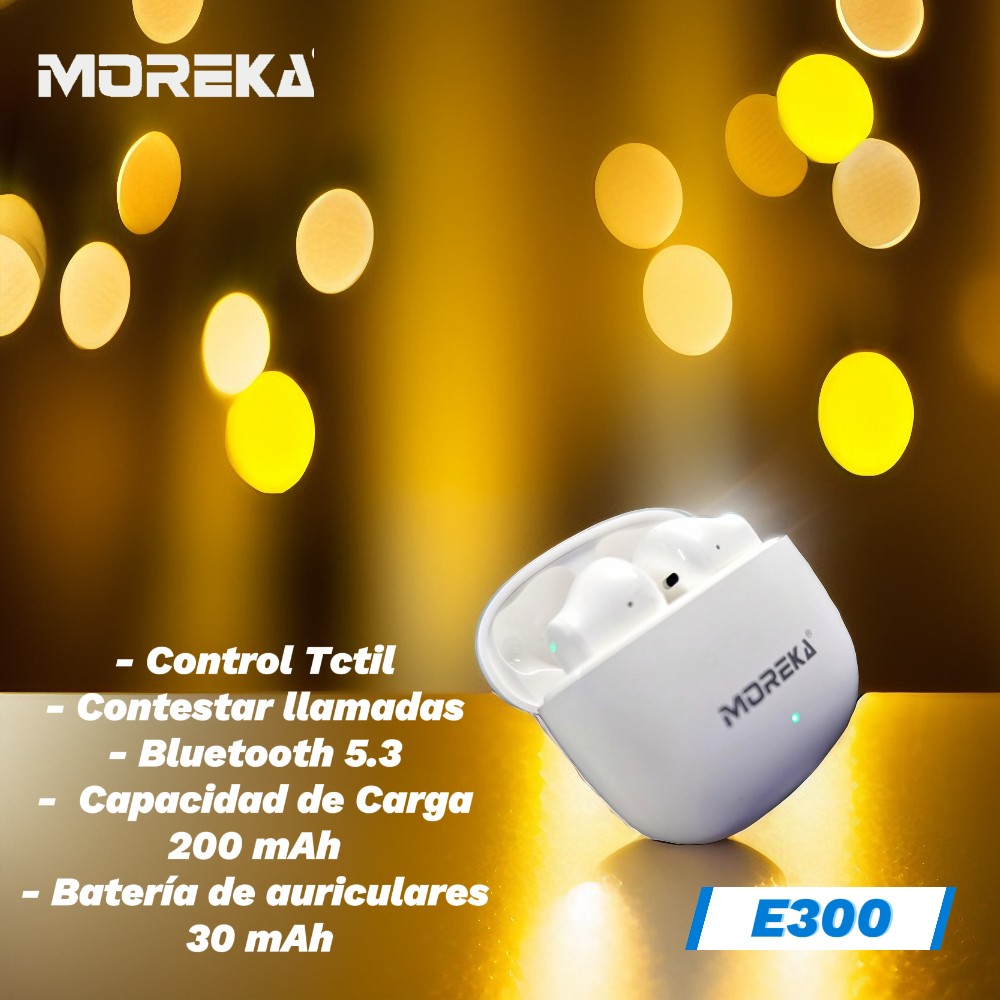 Audífonos Bluetooth 5.3 Moreka E300 TWS Táctil – Moreka Shop