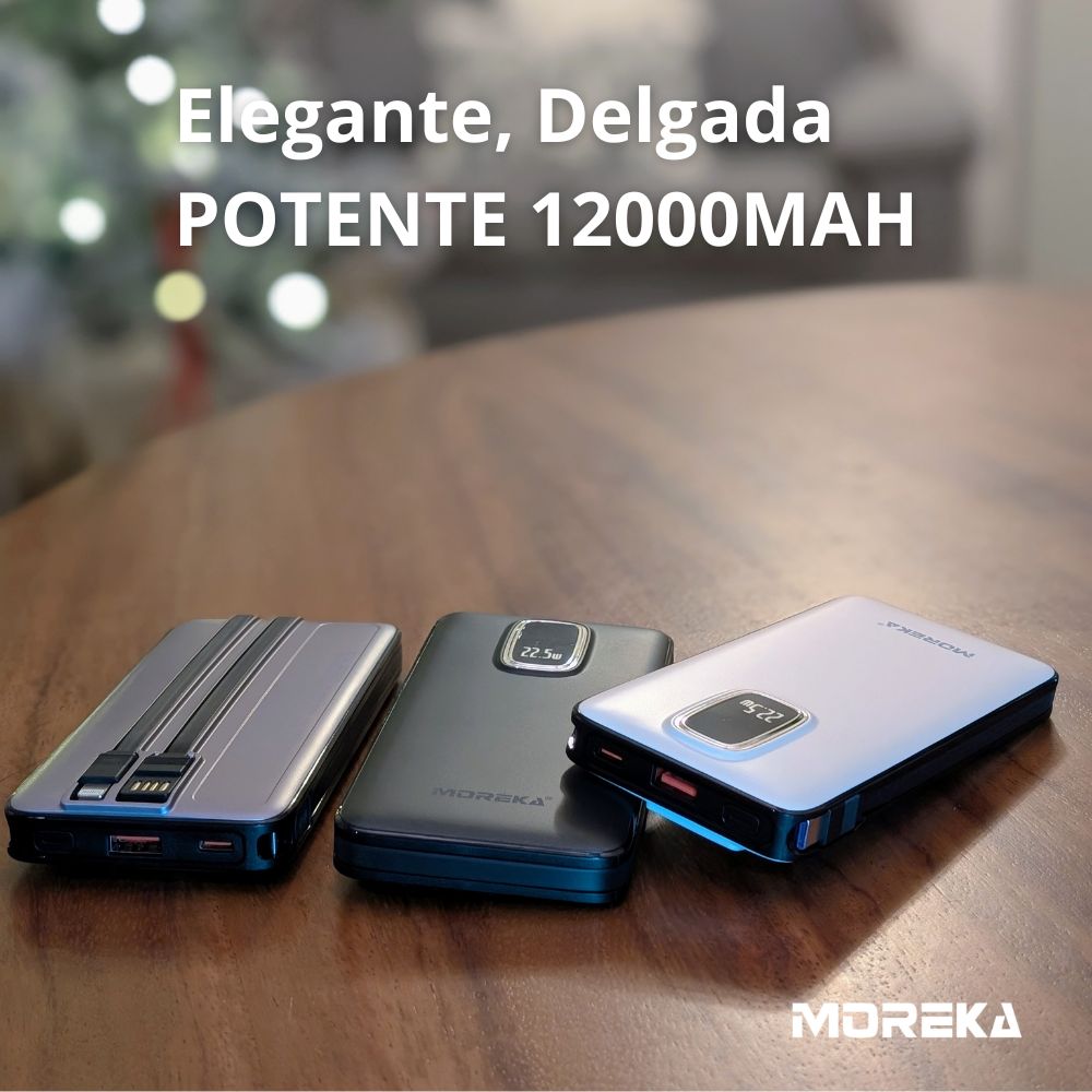 Power Bank Moreka K097 12000mAh 22.4W Cables C Lightning V8 – Moreka Shop